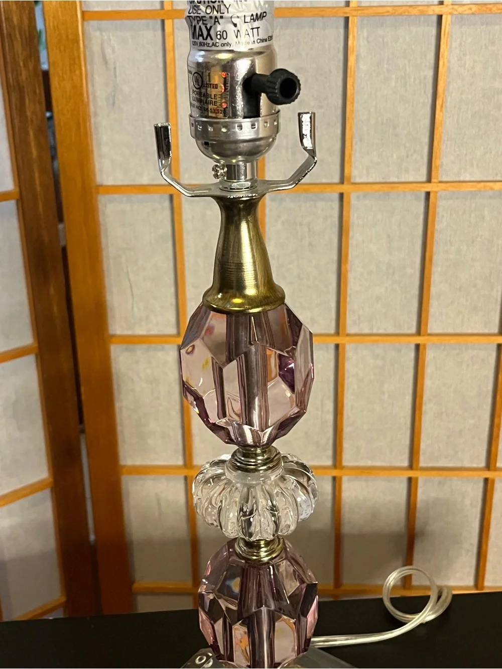 Accents | Purple Boudoir Modern Acrylic Table Lamp No Shade No Harp 15 ...